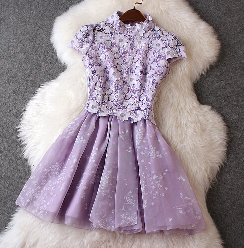 Retro Embroidery Print Dress on Luulla