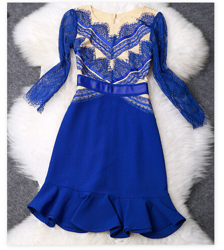 Slim Lace Fishtail Dress on Luulla